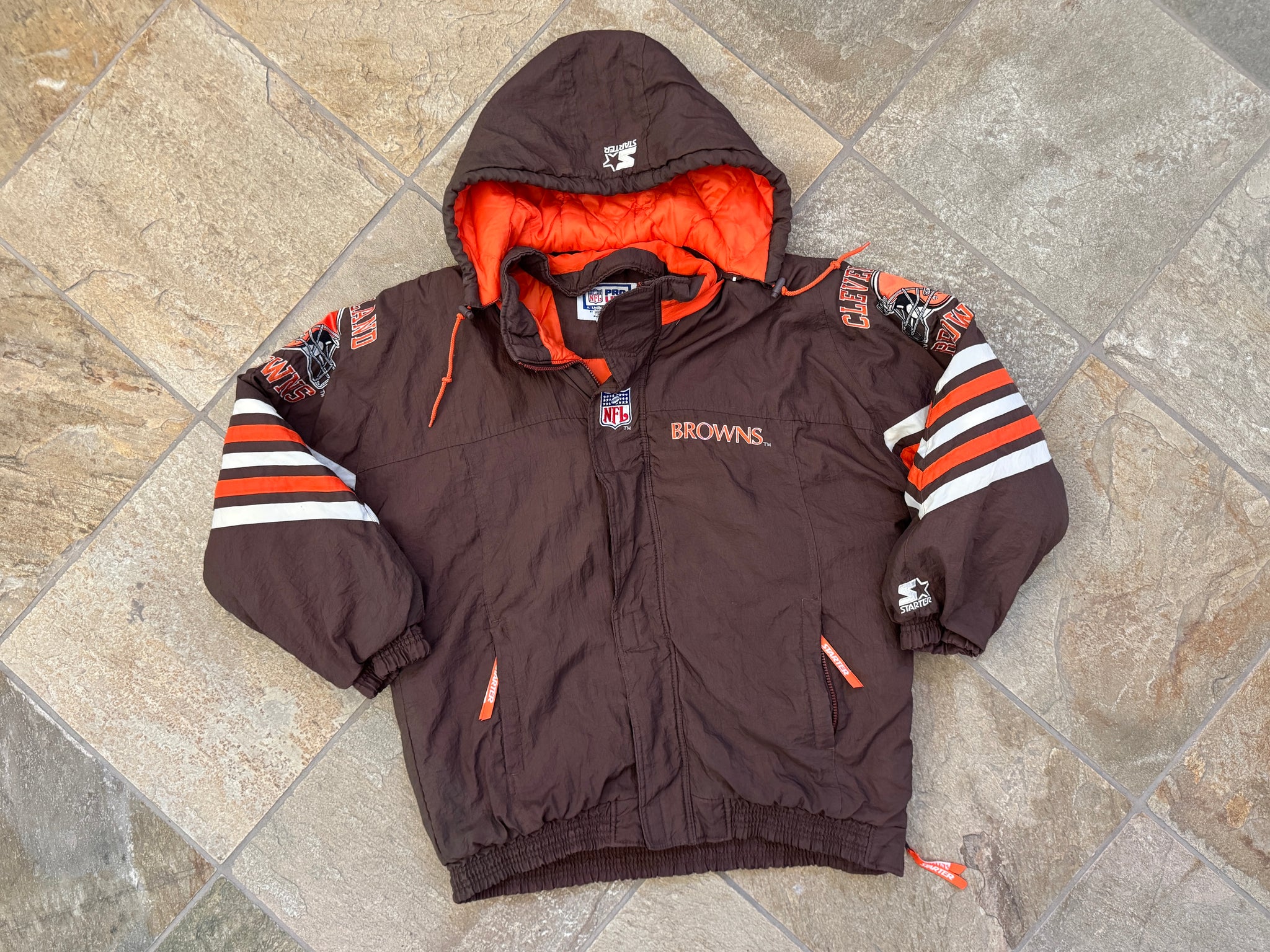 Vintage Cleveland Browns Starter Parka Football Jacket, Size Large ...