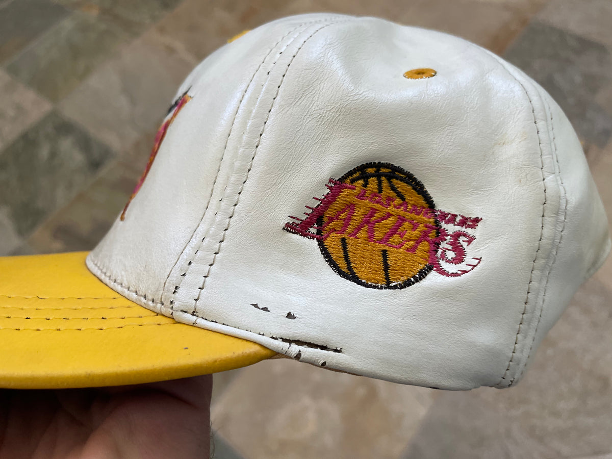 Vintage Los Angeles Lakers Leather Snapback Basketball Hat – Stuck In ...