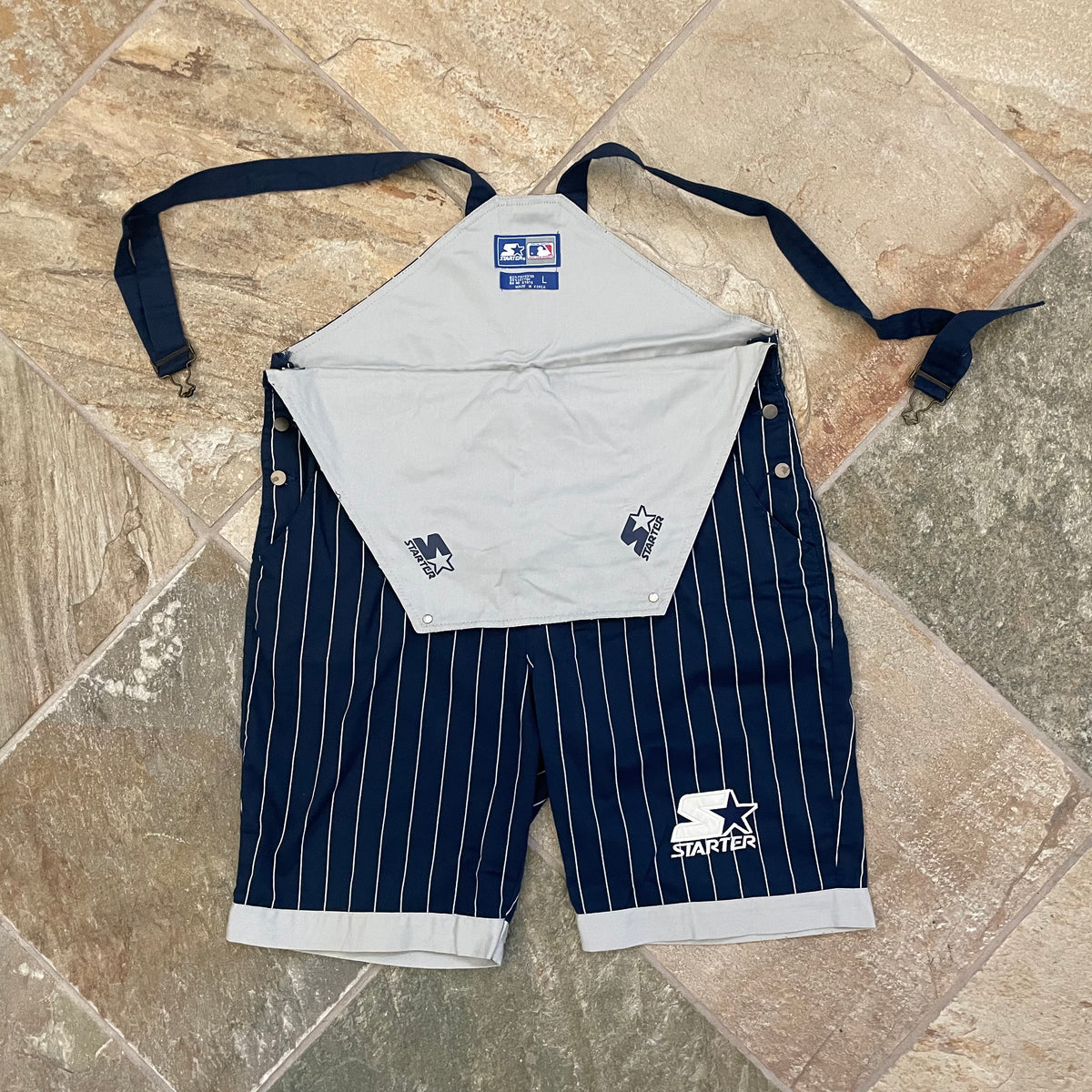 Vintage New York Yankees Starter Overalls Baseball Shorts, Size Large ...