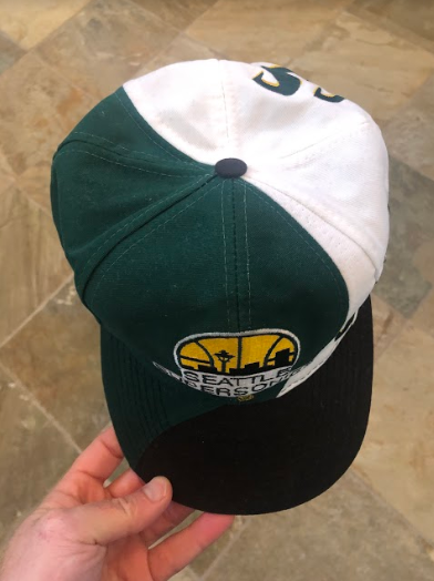 Vintage Seattle Supersonics Wraparound Script NBA Basketball Hat ...