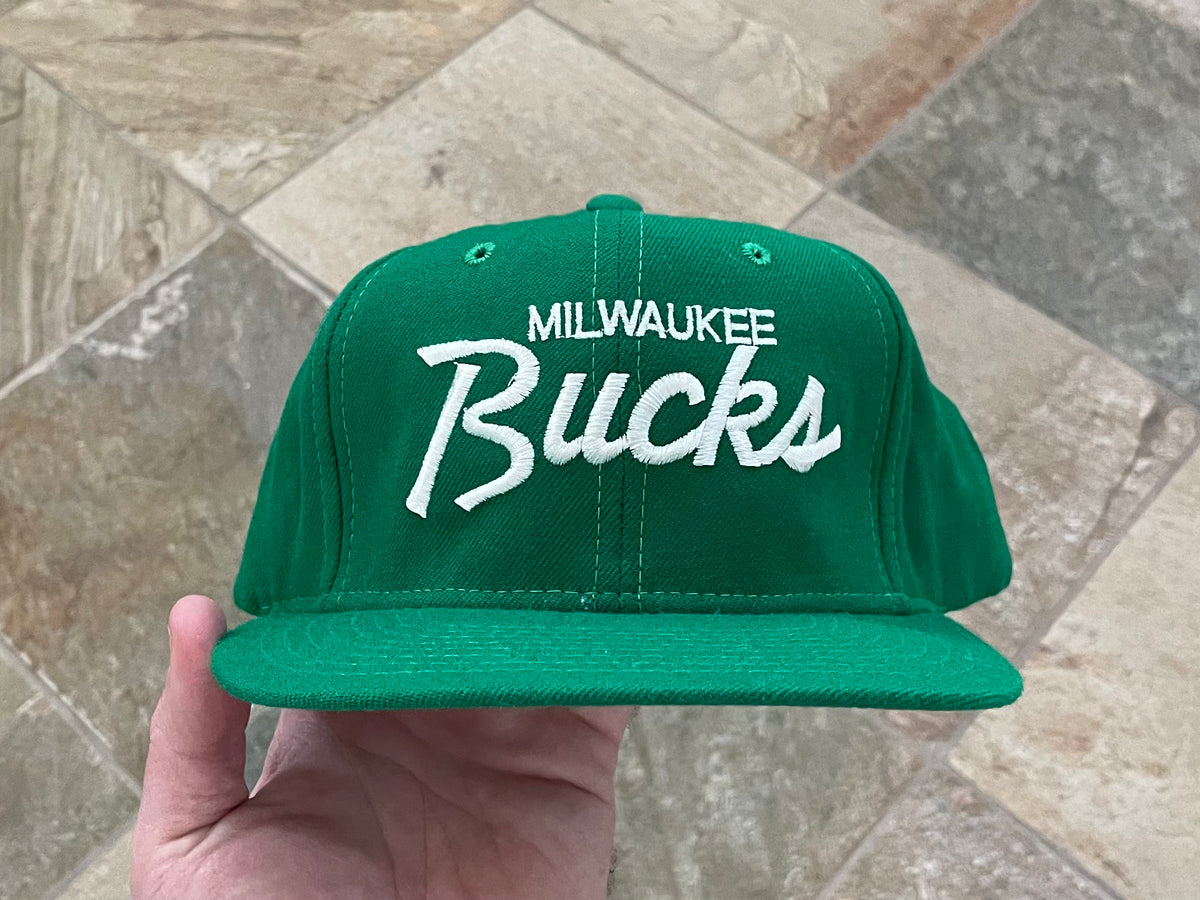 Vintage Milwaukee Bucks Sports Specialties Script Snapback Basketball ...