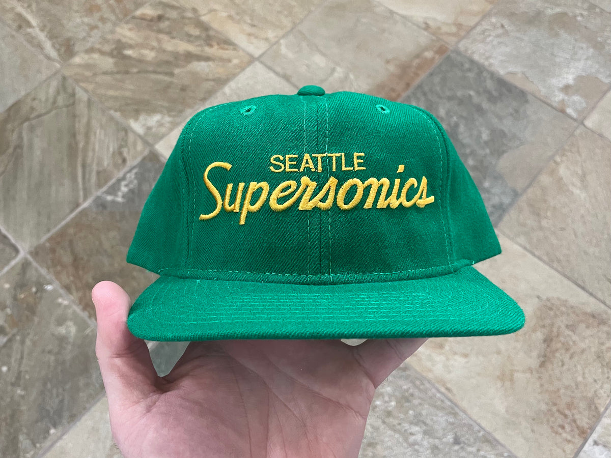 Vintage Seattle Supersonics Sports Specialties Script Snapback Basketb ...